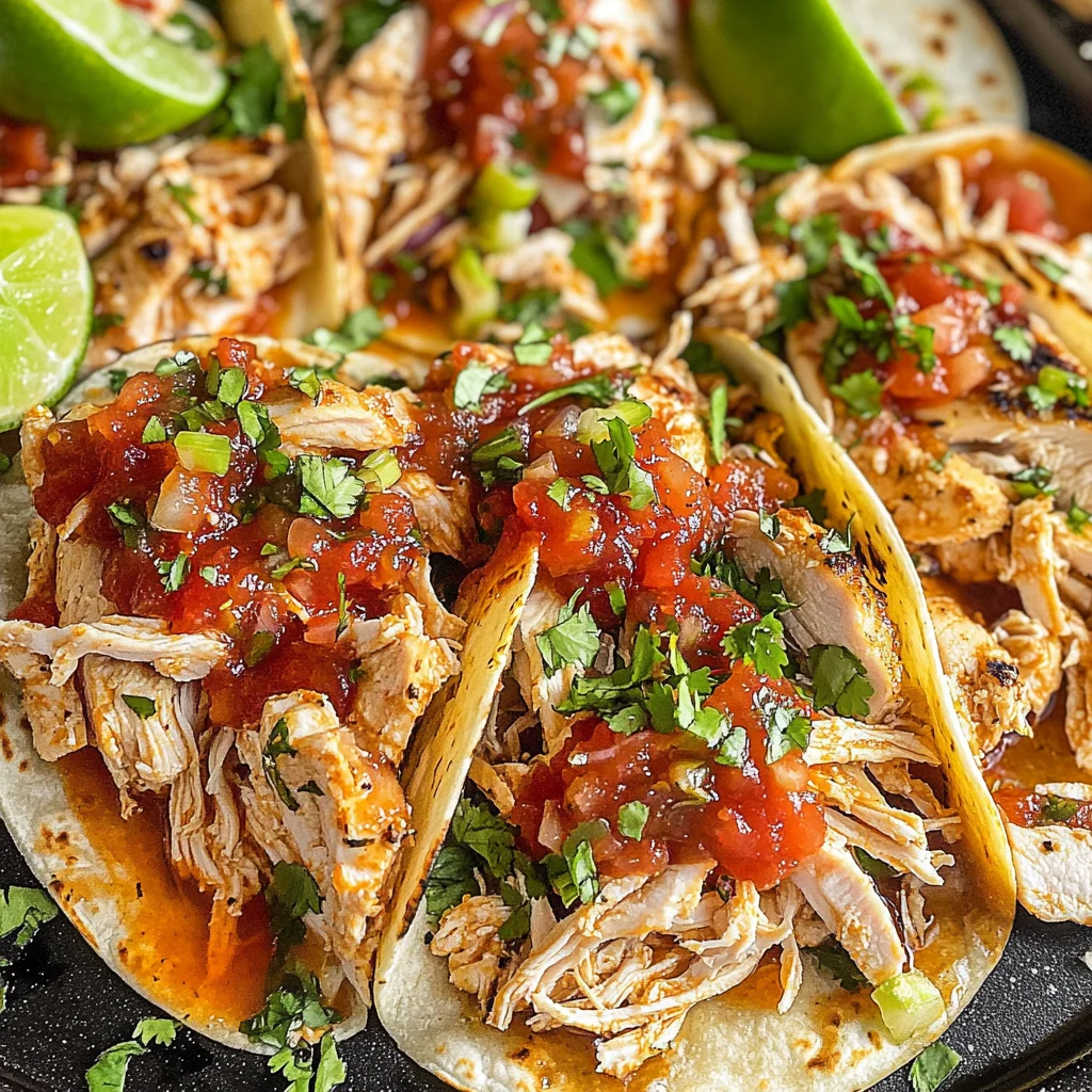 Healthy Crockpot Chicken Tacos