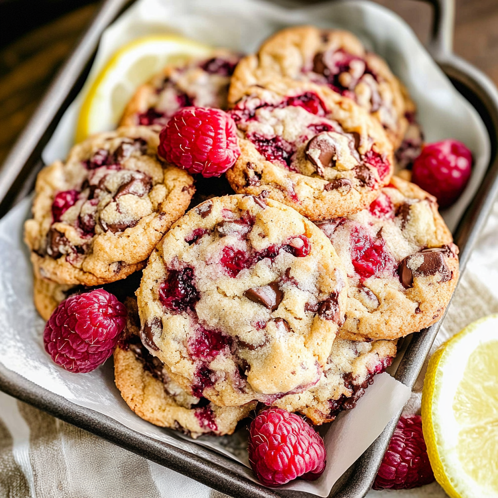 Raspberry Chocolate Chunk Cookies